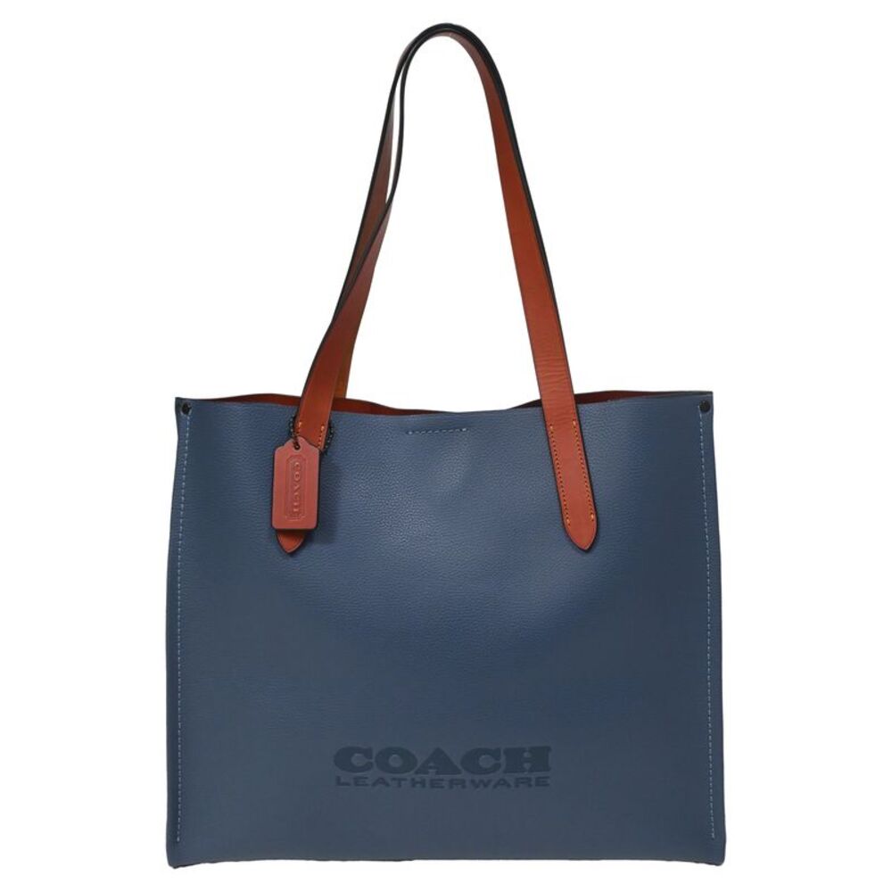 Coach Relay Tote Bag In Blue Leather - Gem